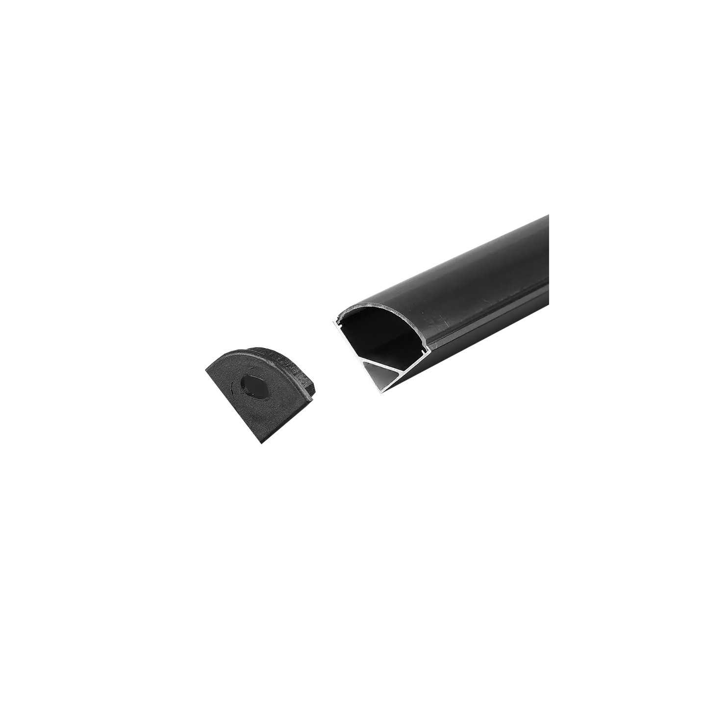 Profil aluminiu pentru banda LED 2m 15.8x15.8.mm pe colt negru...